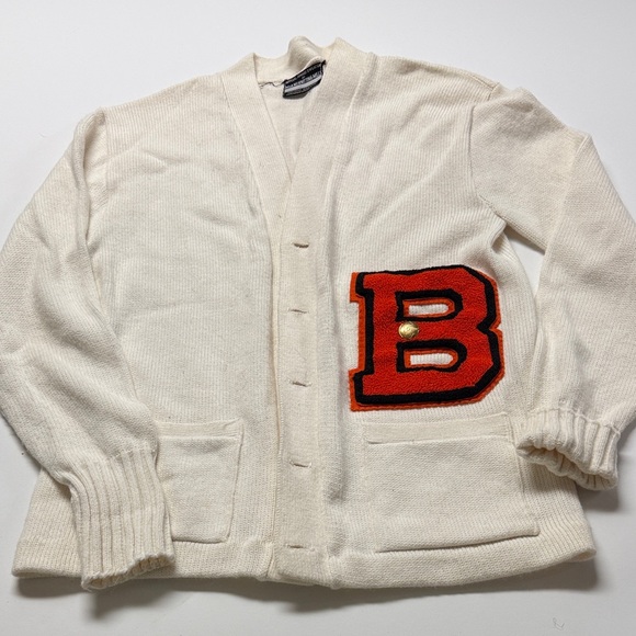 Sweaters | Vintage 196s Letterman Cream Cardigan Sweater | Poshmark